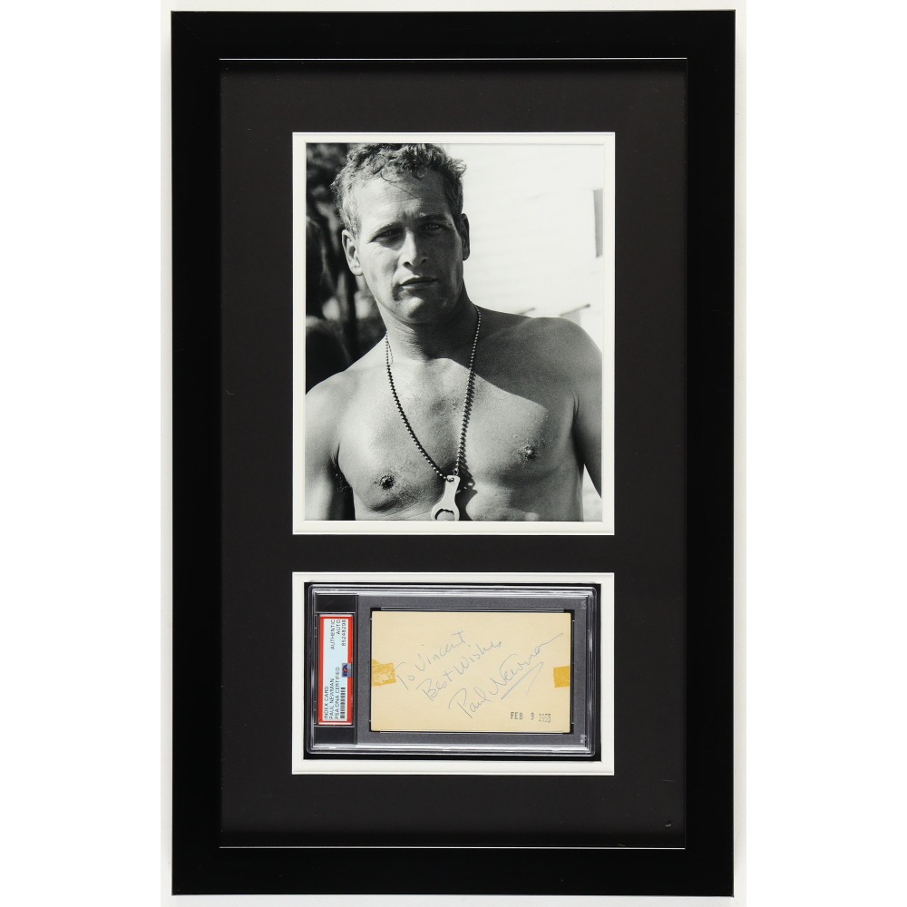 Paul Newman Signed "Cool Hand Luke" Custom Framed Cut Display Inscribed ...