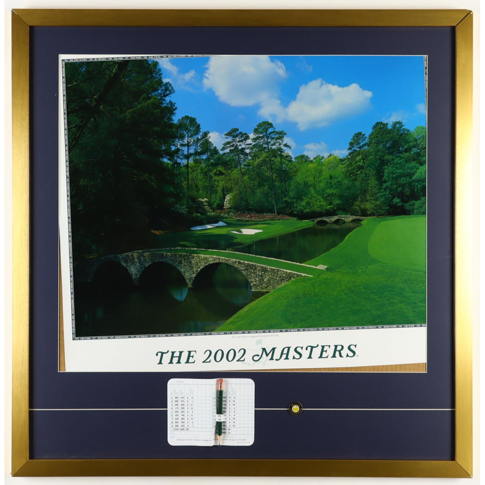2002 Masters 12th Hole Custom Framed Photo Display with Augusta ...