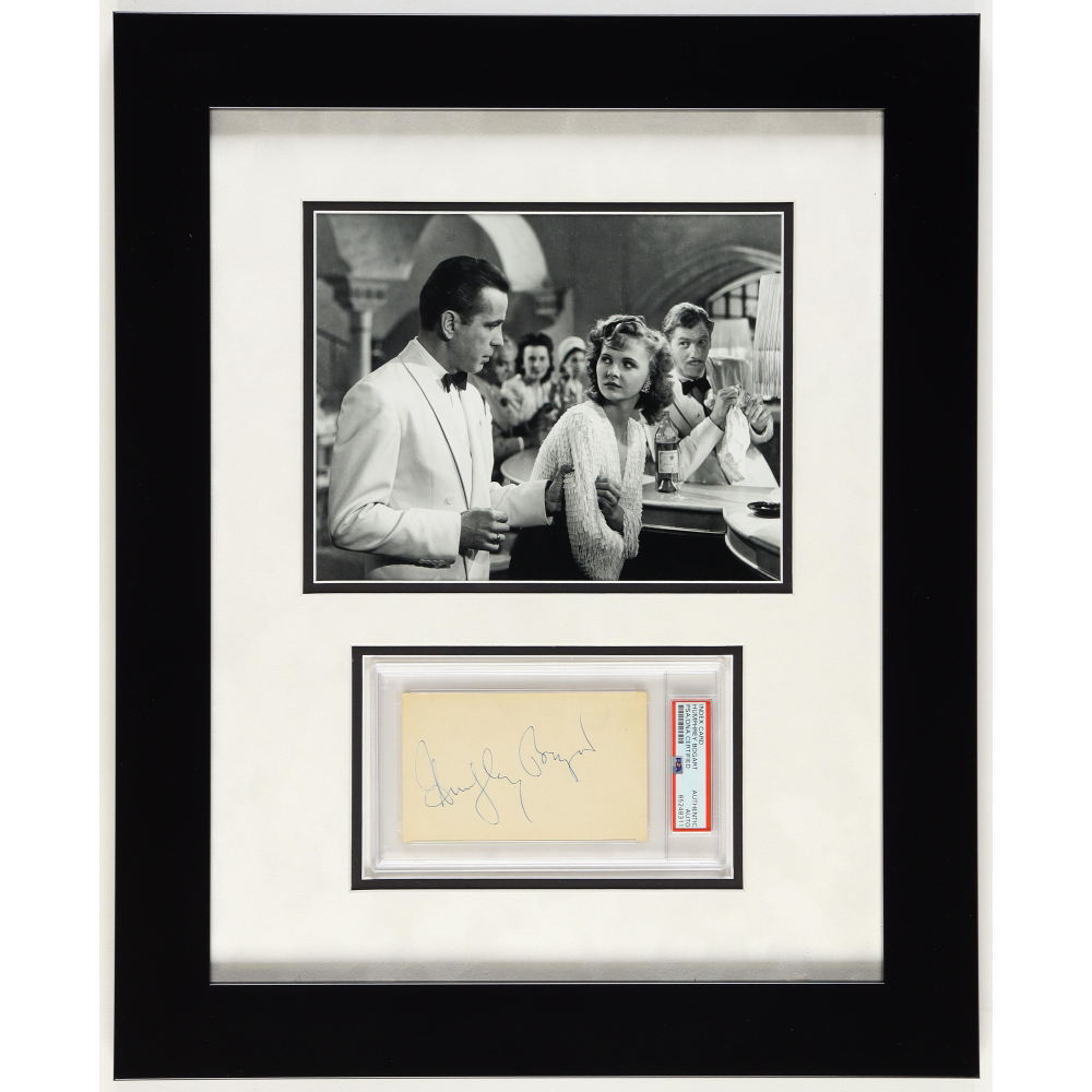 Humphrey Bogart Signed "Casablanca" Custom Framed Cut Display (PSA ...