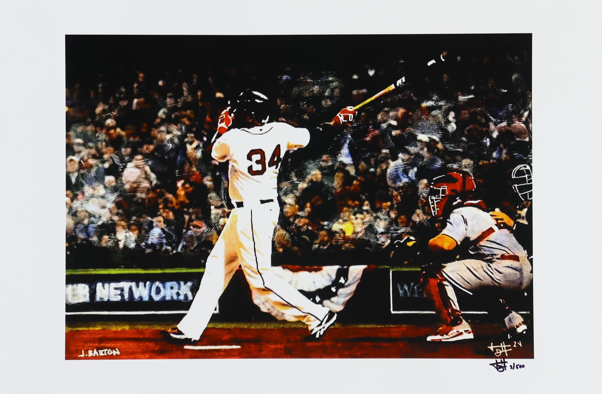"David Ortiz" Red Sox LE 12x18 Lithograph by Joshua Barton #/500 (PA ...