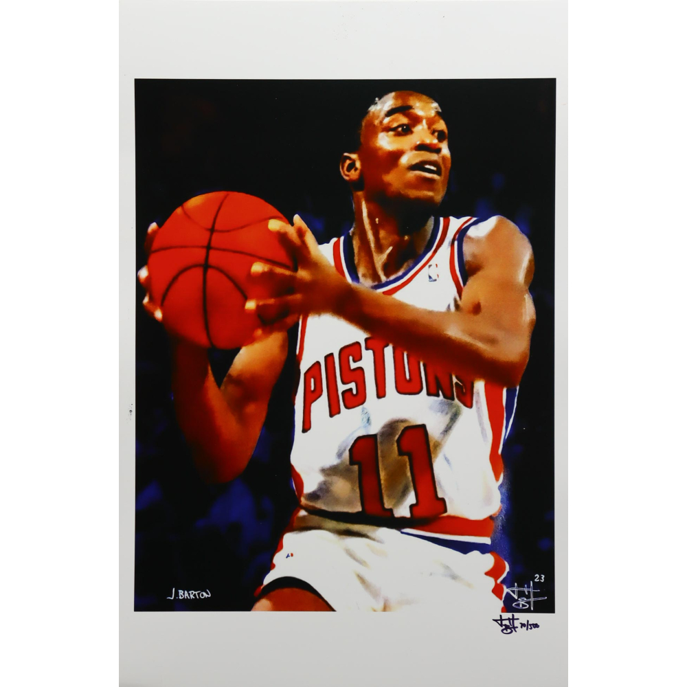 "Isiah Thomas" Pistons LE 12x18 Lithograph by Joshua Barton #/500 (PA ...