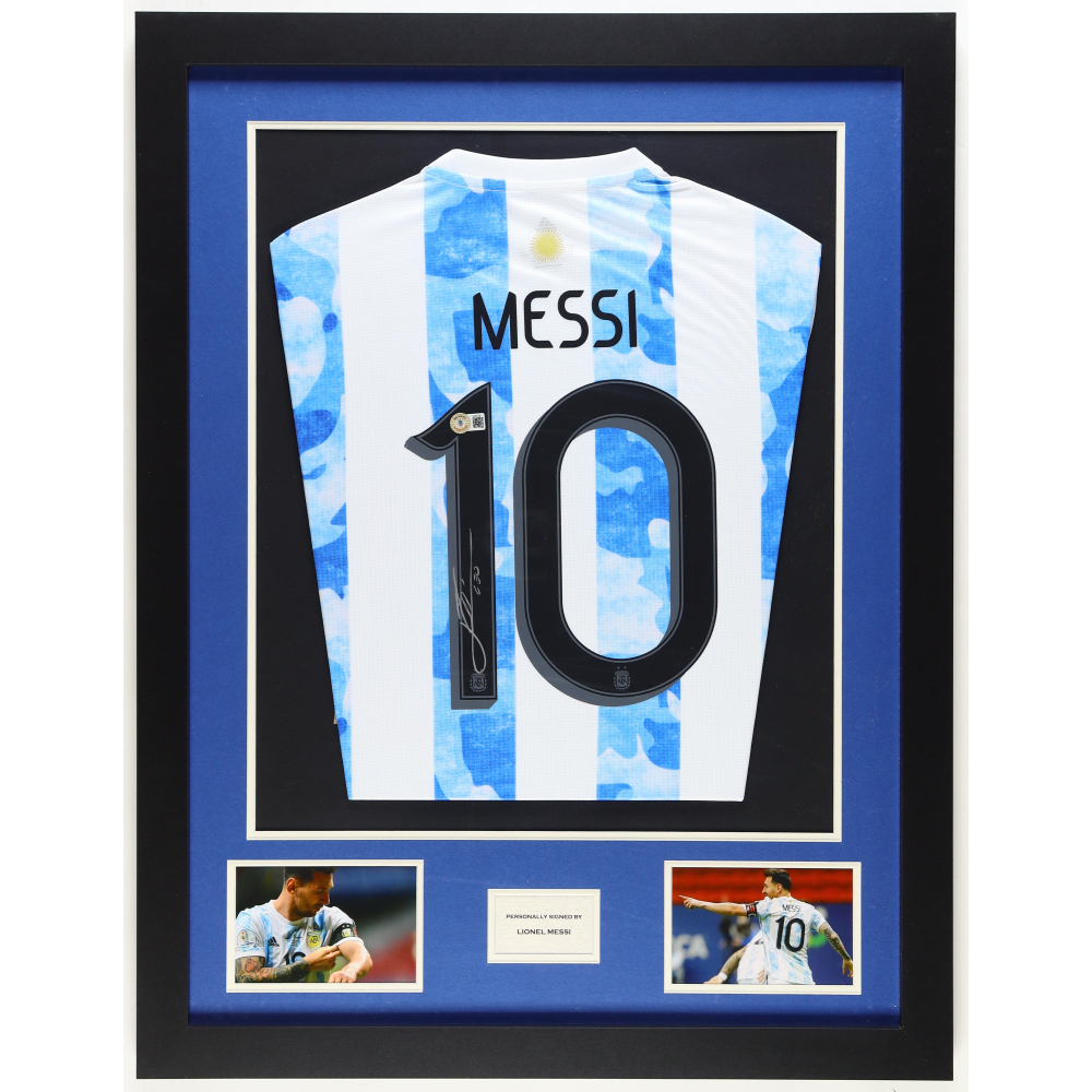 Lionel Messi Signed Team Argentina Custom Framed Jersey Display ...