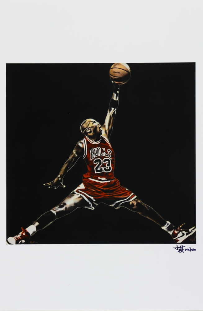 "Michael Jordan" Bulls LE 12x18 Lithograph by Joshua Barton #/500 (PA ...