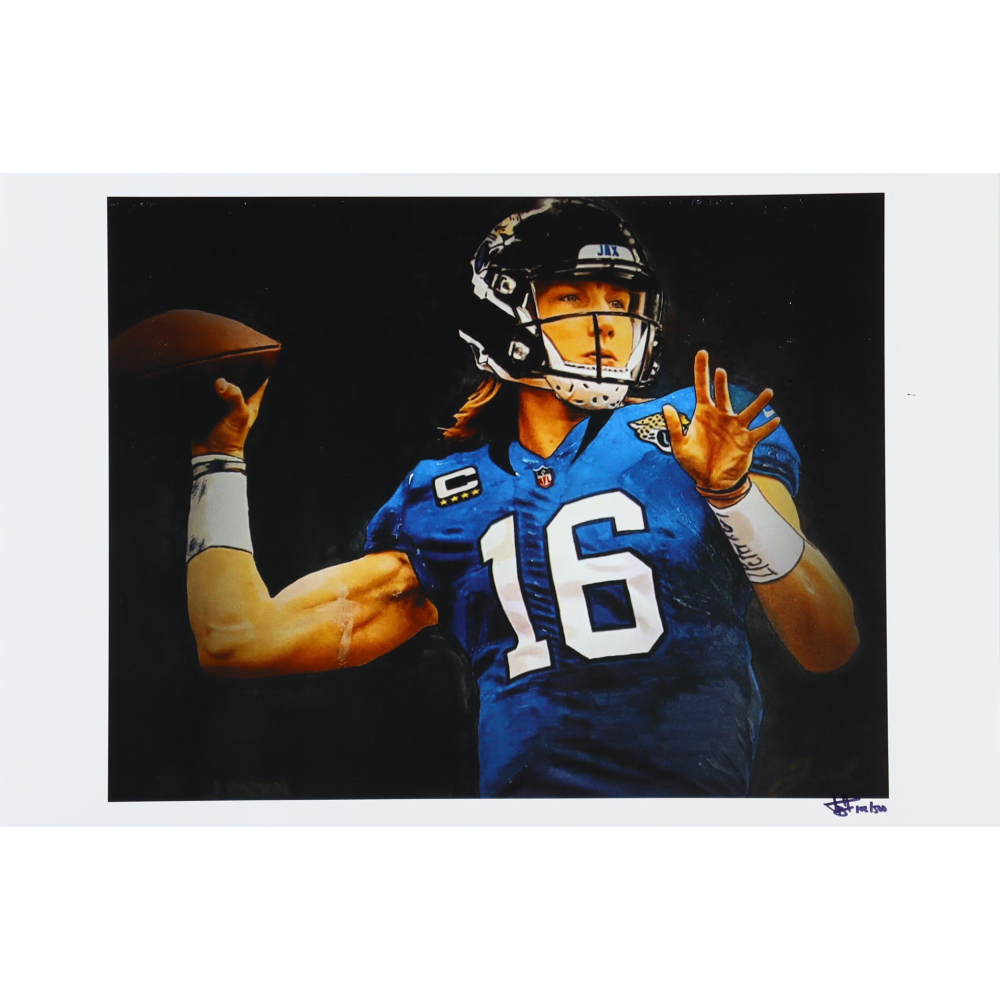 "Trevor Lawrence" Jaguars LE 12x18 Lithograph by Joshua Barton #/500 ...