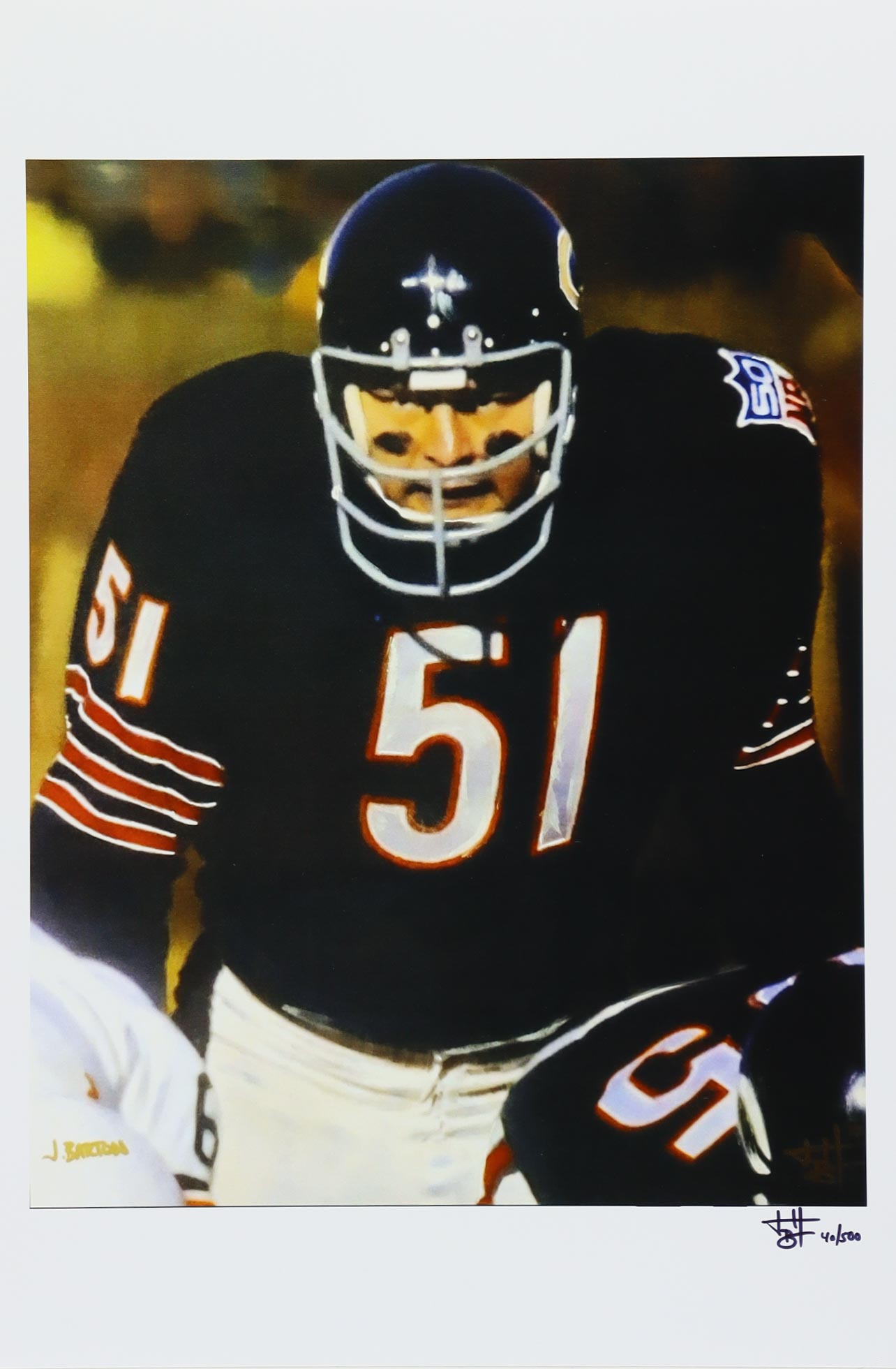 "Dick Butkus" Bears LE 12x18 Lithograph by Joshua Barton #/500 (PA ...