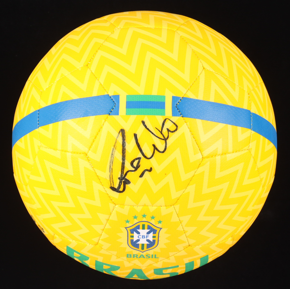 Ronaldo & Ronaldinho Signed Brazil Logo Soccer Ball Inscribed "Rio ...