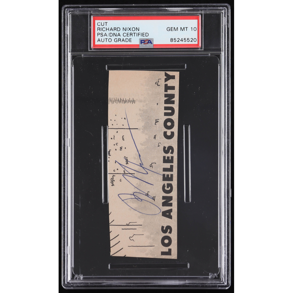 Richard Nixon Signed Cut (PSA Grade 10) | Pristine Auction