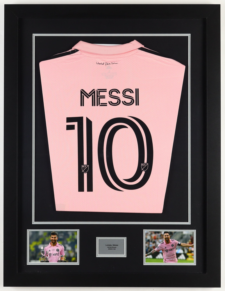 Lionel Messi Custom Framed Jersey Display | Pristine Auction