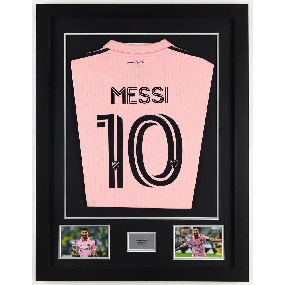 Lionel Messi Custom Framed Jersey Display | Pristine Auction