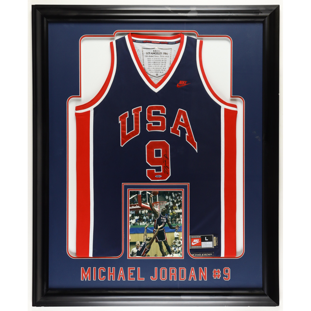 Michael Jordan Signed Team USA "Dream Team" Custom Framed Jersey ...