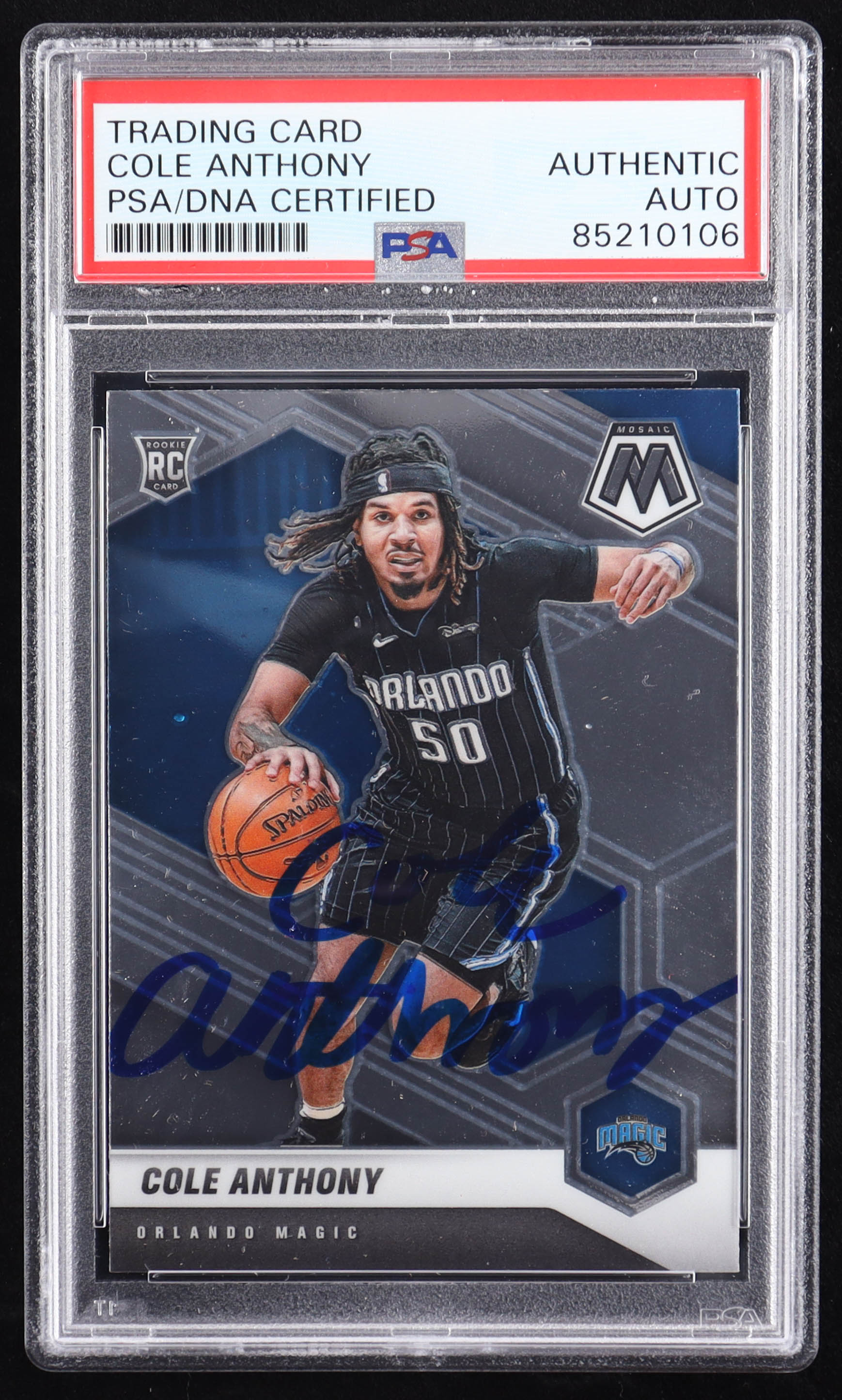 Cole Anthony Signed 2020-21 Panini Mosaic #207 RC (PSA) | Pristine Auction