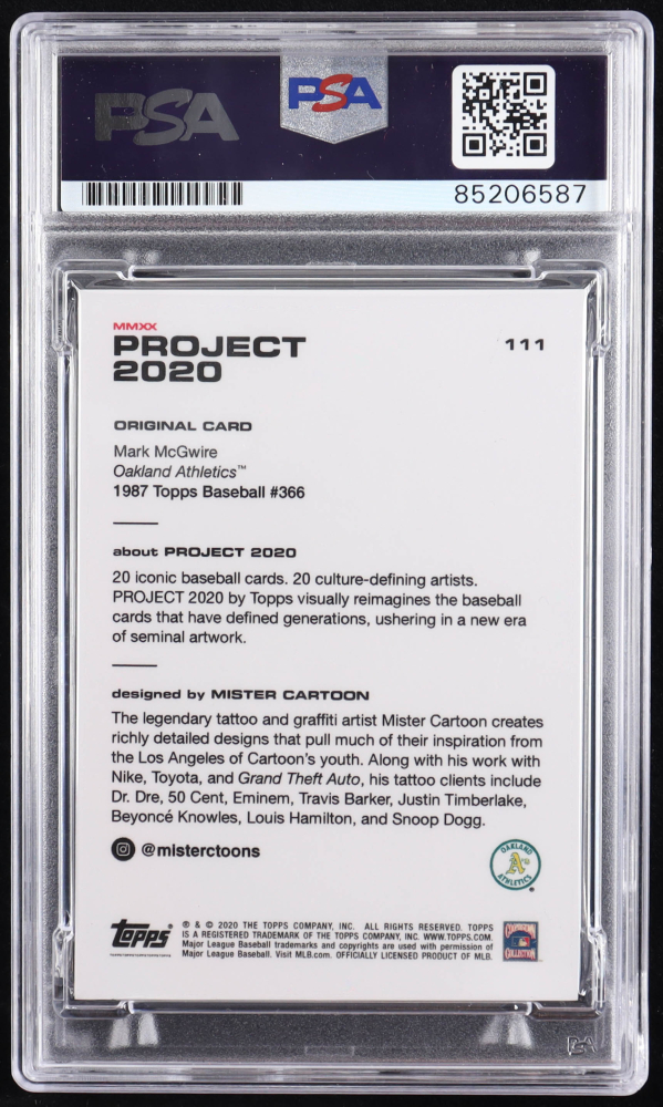 Mark McGwire Signed 2020 Topps Project 2020 #111 Mister Cartoon (PSA ...