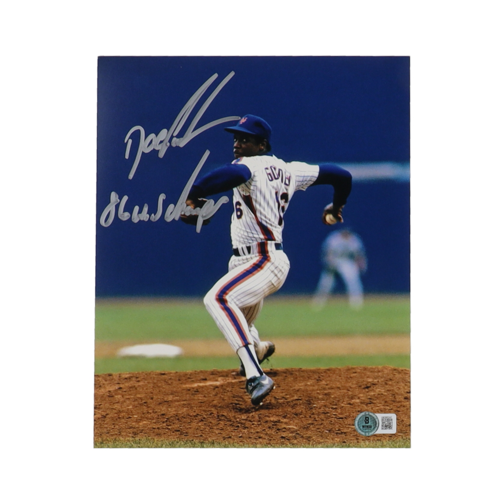 Dwight 'Doc' Gooden Signed Mets 8x10 Photo Inscribed "86 W.S. Champs ...