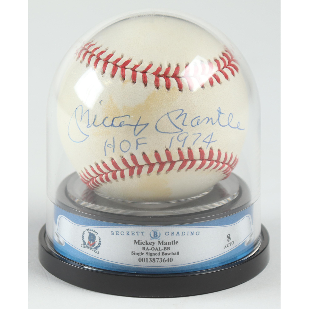 Mickey Mantle Signed OAL Baseball Inscribed "HOF 1974" (JSA & BGS ...