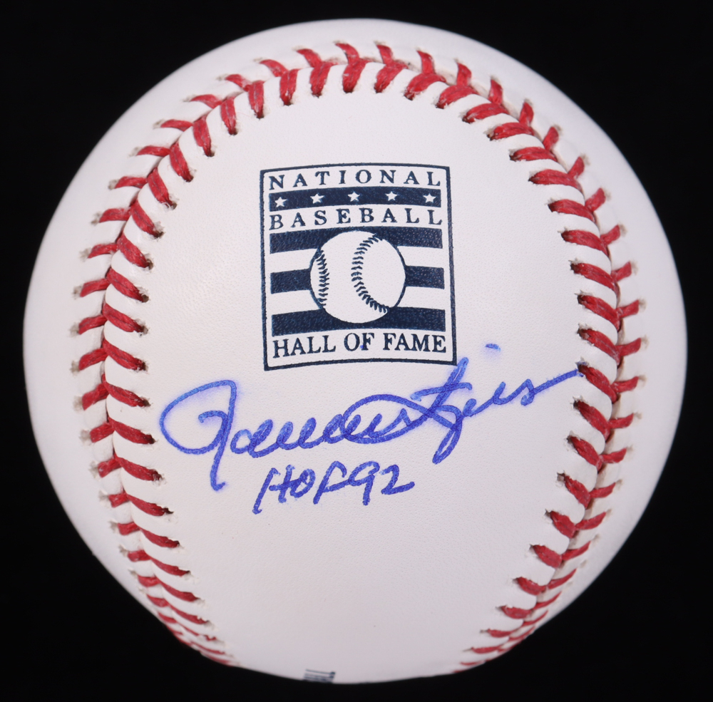 Rollie Fingers Signed OML Hall of Fame Logo Baseball Inscribed "HOF 92 ...