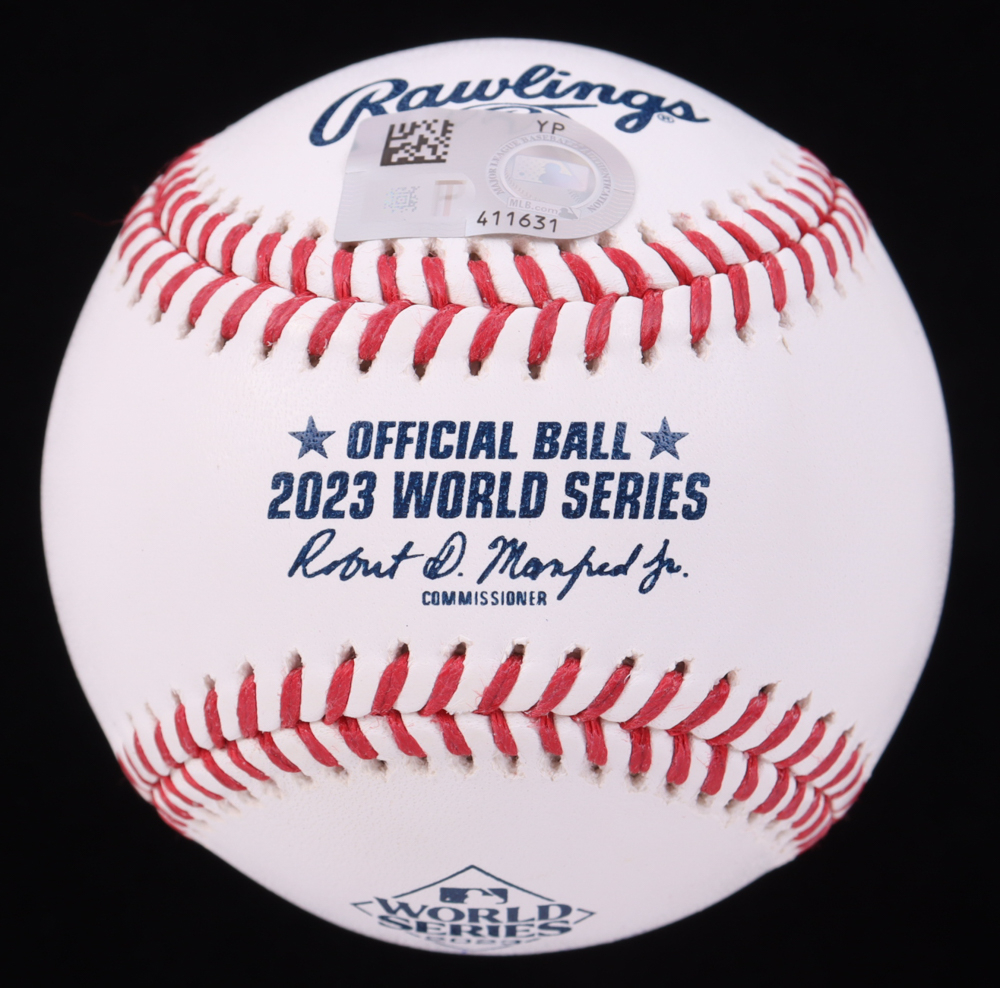Corey Seager Signed Official 2023 World Series Logo Baseball (MLB ...
