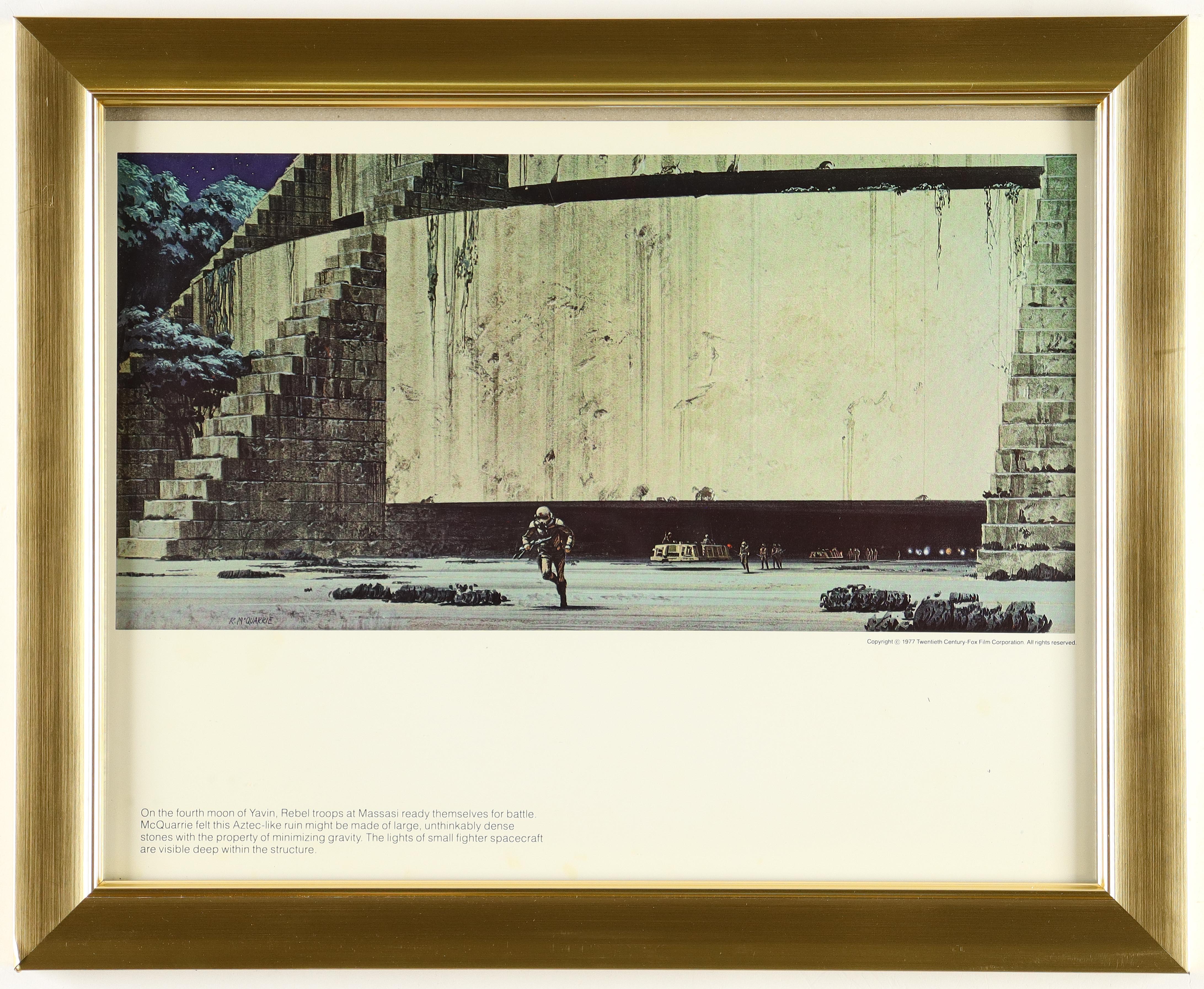 Star Wars "On The 4th Moon Of Yavin" 1977 Ralph McQuarrie Custom Framed ...