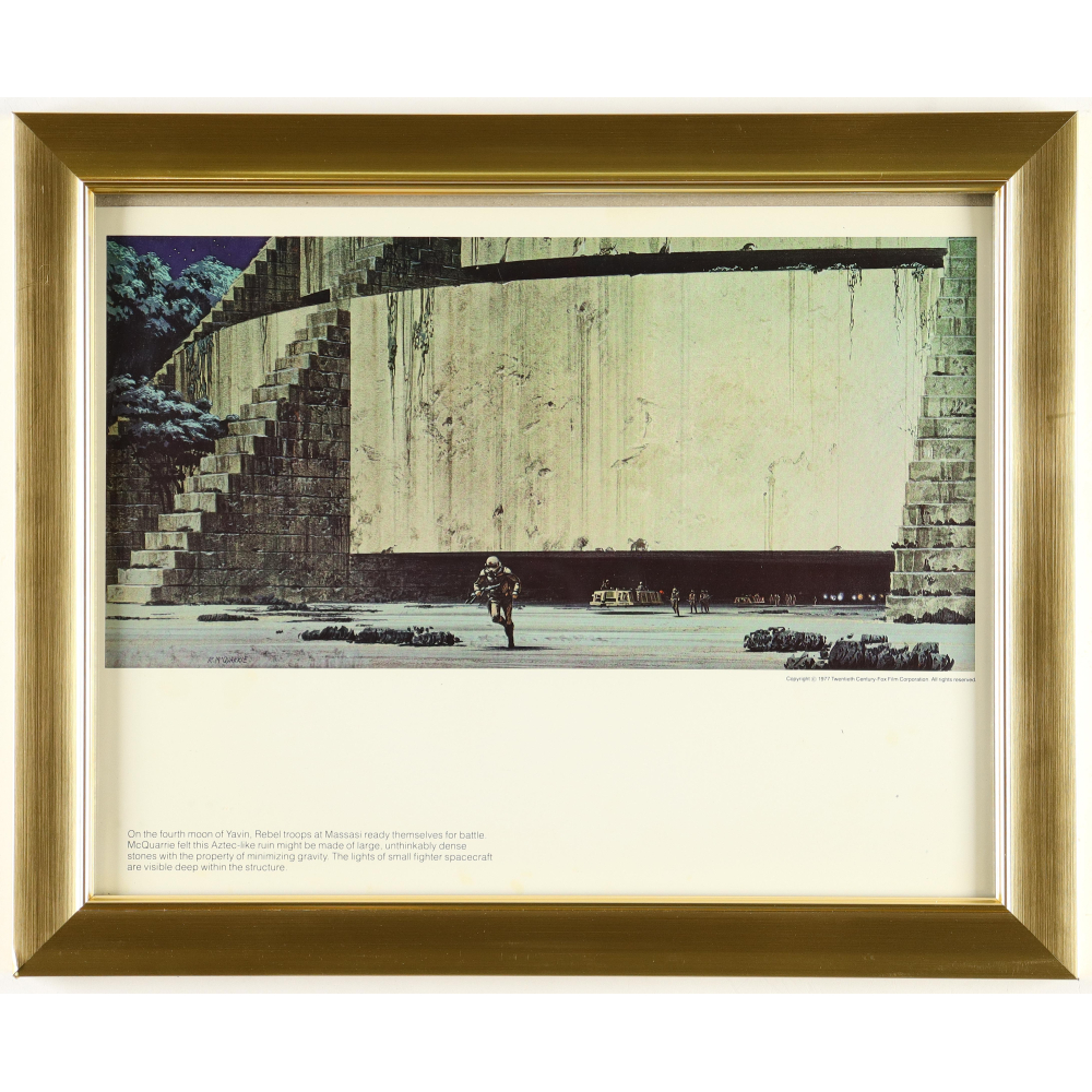 Star Wars "On The 4th Moon Of Yavin" 1977 Ralph McQuarrie Custom Framed ...