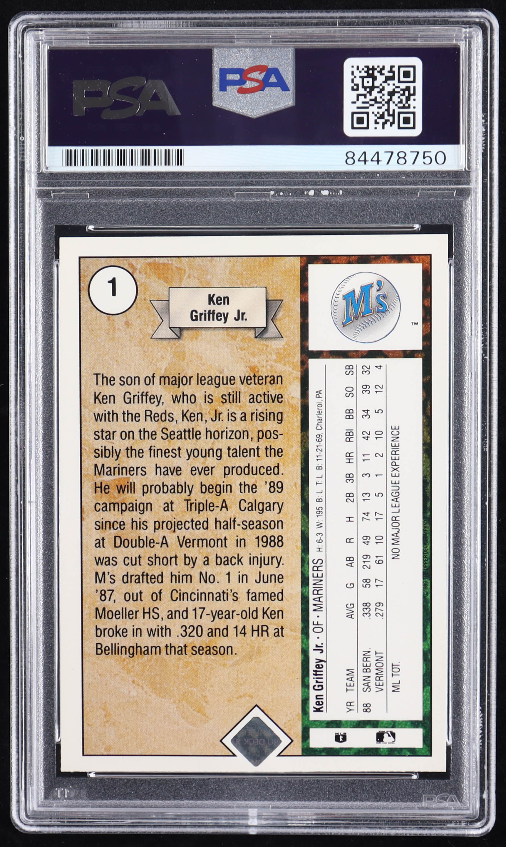 Ken Griffey Jr. Signed 1989 Upper Deck #1 RC (PSA | Auto 10) | Pristine ...