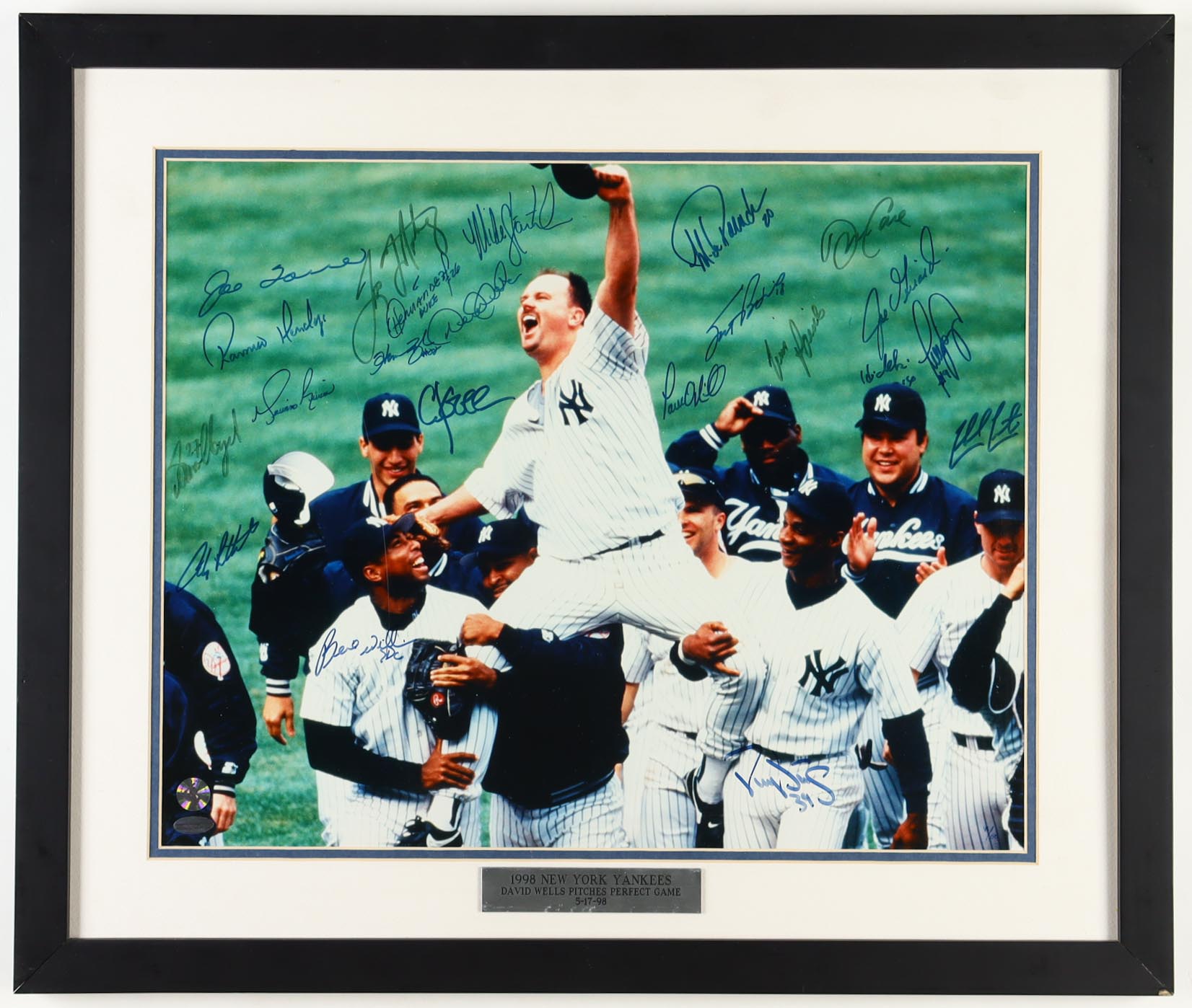 1998 New York Yankees Custom Framed Photo Display Team-Signed by (22) With Derek Jeter, Tim ...