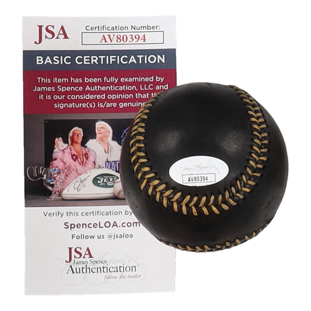 Yasiel Puig Signed OML Black Leather Baseball (JSA) | Pristine Auction