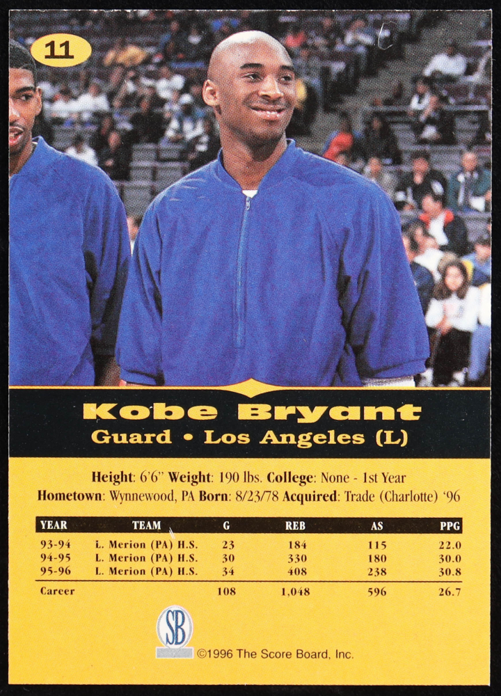 Kobe Bryant 1996-97 Score Board All Sport PPF #11 RC | Pristine Auction