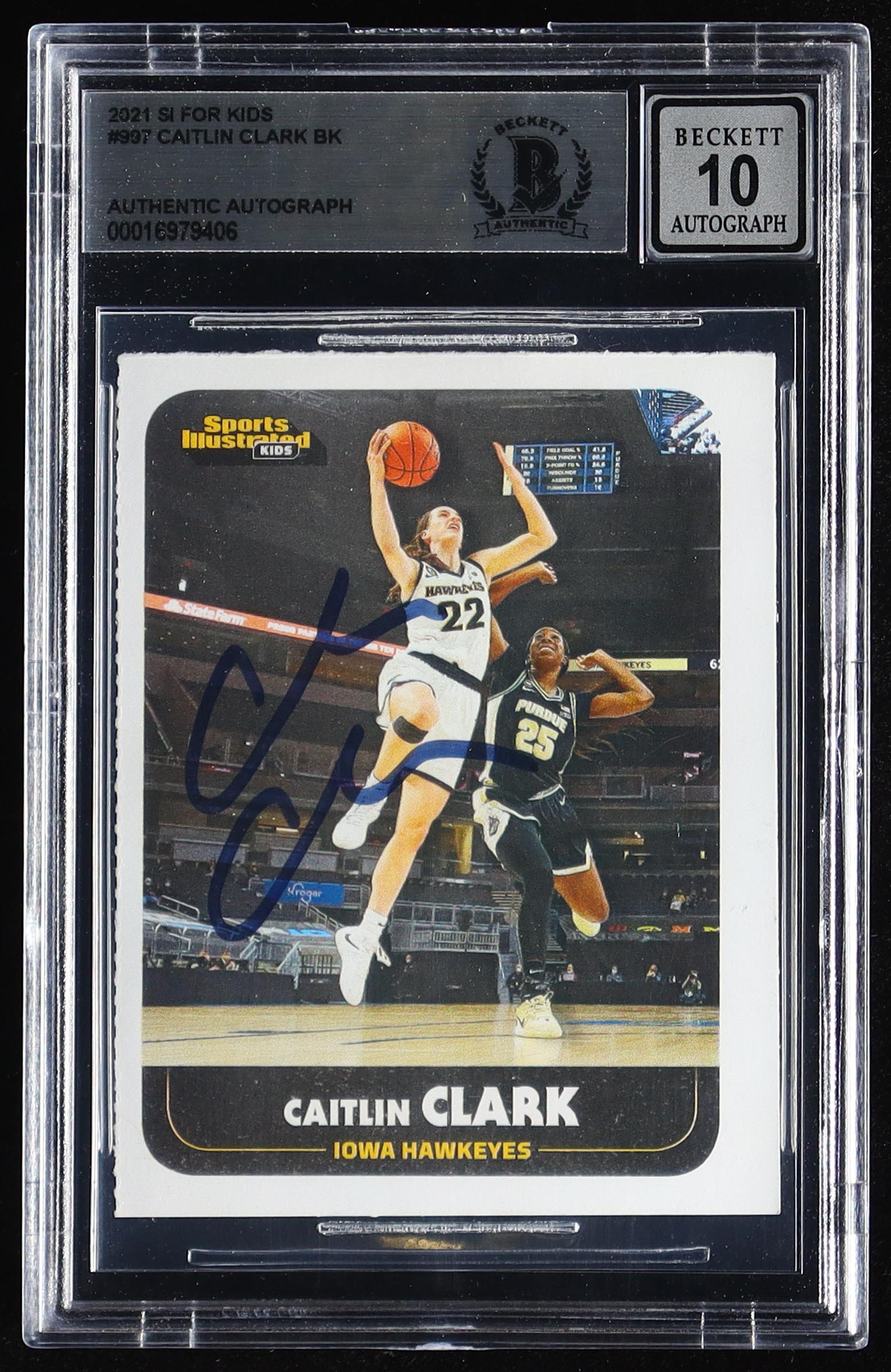 Caitlin Clark Signed 2021 Sports Illustrated for Kids Basketball #997 ...