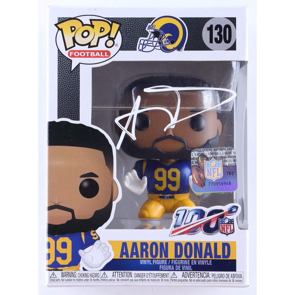 Aaron Donald Signed Rams #130 Funko Pop! Vinyl Figure (Beckett ...