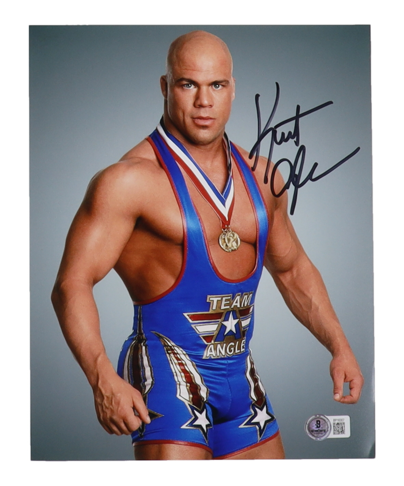 Kurt Angle Signed WWE 8x10 Photo (Beckett) | Pristine Auction