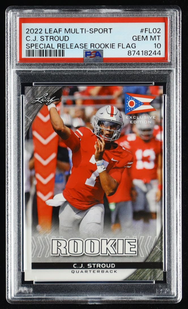 CJ Stroud 2022 Leaf Special Release Rookie Flag #FL02 RC (PSA 10 ...