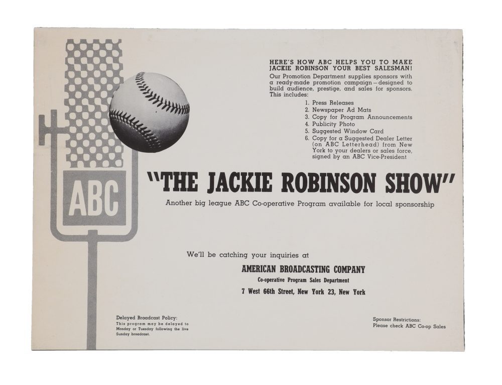 "The Jackie Robinson Show" Vintage (c.1960s) ABC Advertisement ...