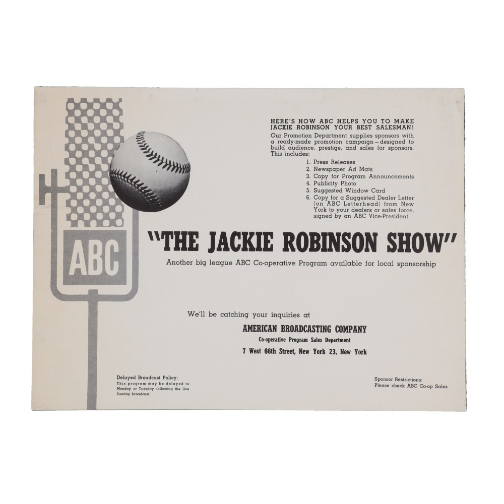 "The Jackie Robinson Show" Vintage (c.1960s) ABC Advertisement ...