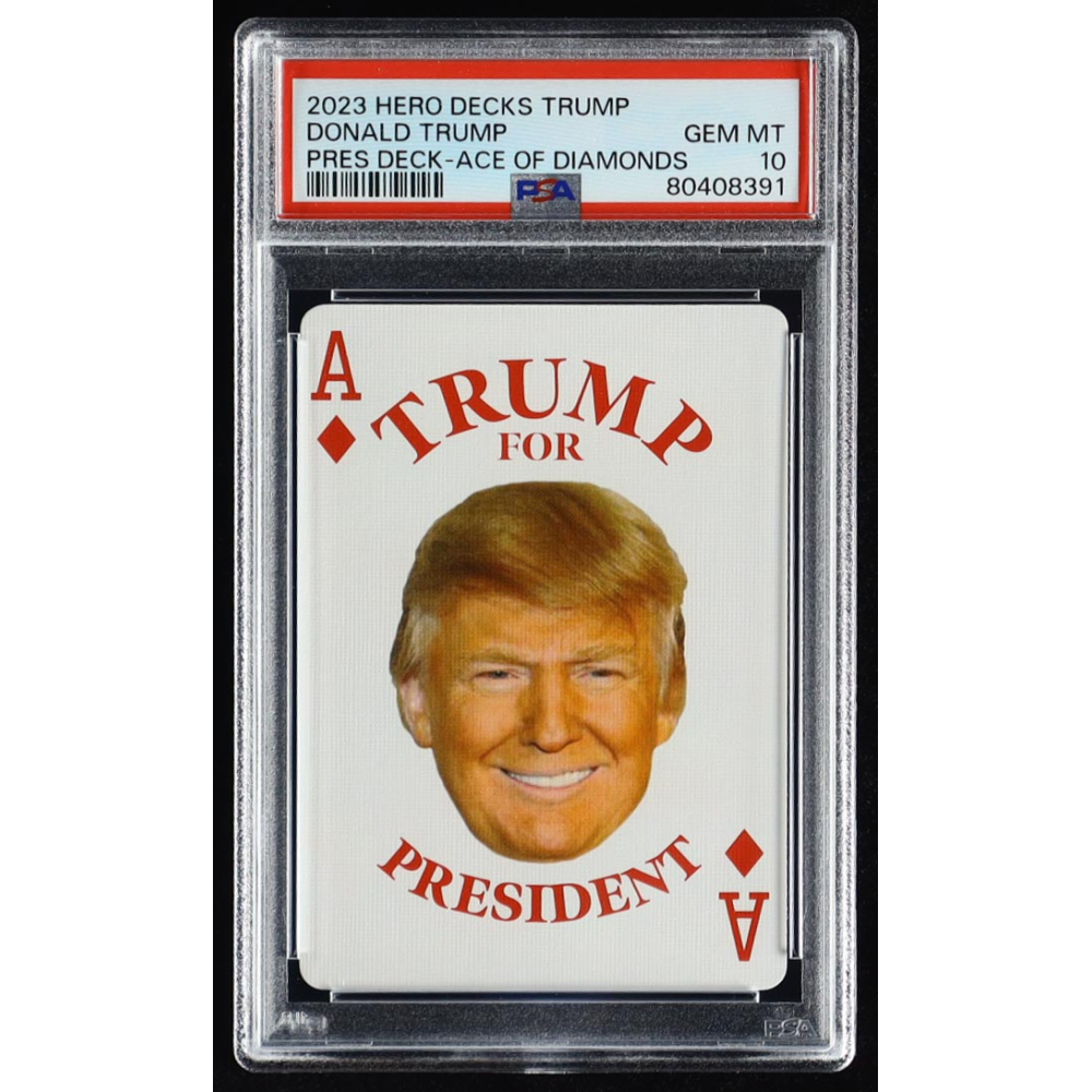 Donald Trump 2023 Hero Decks Presidential Edition Playing Card (PSA 10 ...