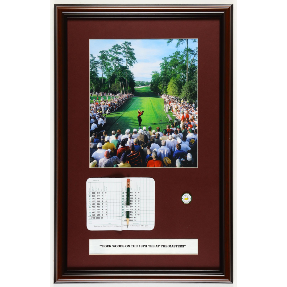 "Tiger Woods On The 18th" Custom Framed Photo Display With Masters ...