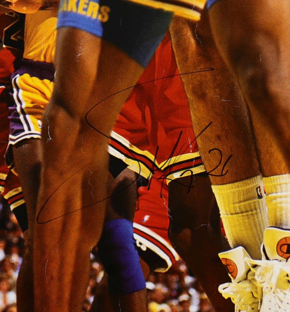 Original Bulls 1991 Schedule 38x55 Poster Signed By (4) with Michael ...