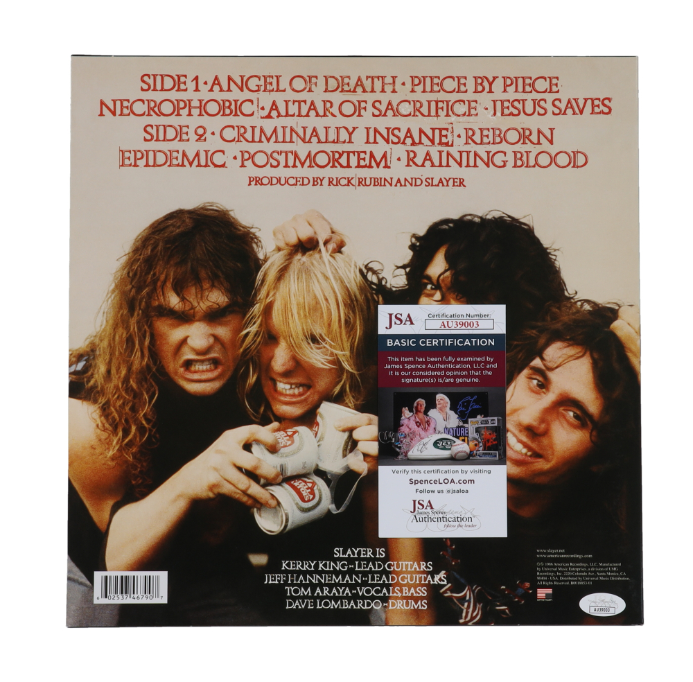 Kerry King Signed Slayer "Reign in Blood" Vinyl Record Album (JSA ...