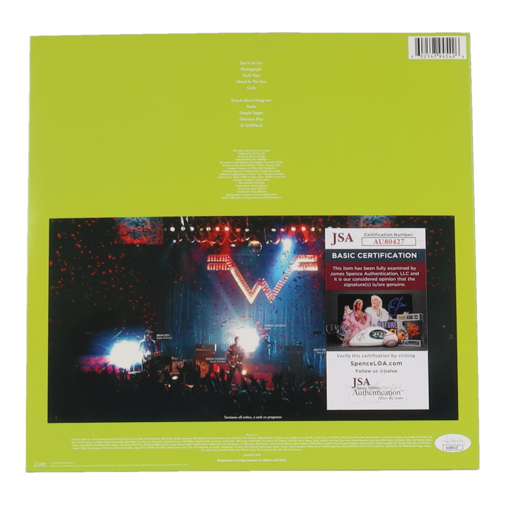 Rivers Cuomo Signed "Weezer" Green Vinyl Record Album (JSA) | Pristine ...