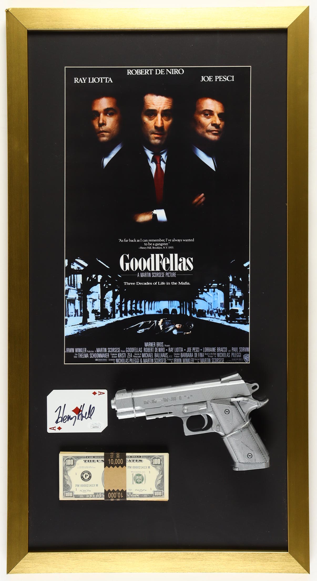 Henry Hill Signed "Goodfellas" Custom Framed Playing Card Display with ...