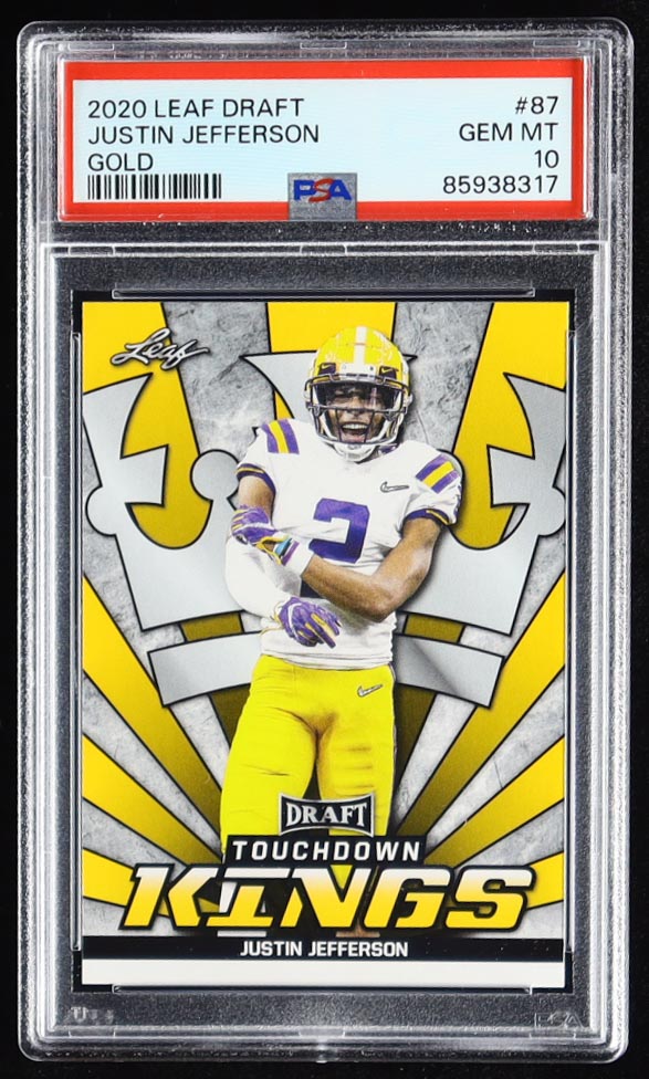 Justin Jefferson 2020 Leaf Draft Gold #87 TK RC (PSA 10) | Pristine Auction