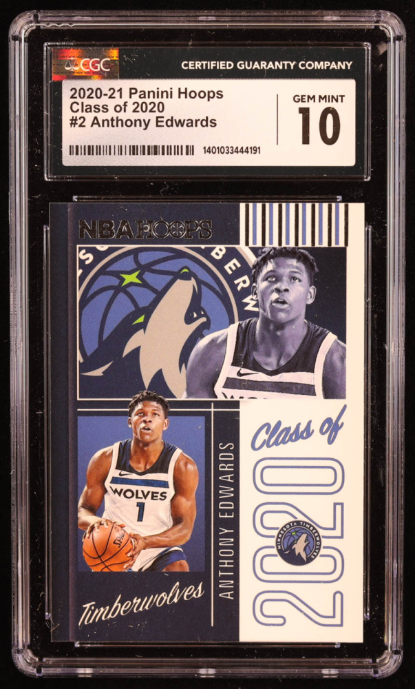 Anthony Edwards 2020-21 Hoops Class of 2020 #2 RC (CGC 10) | Pristine ...