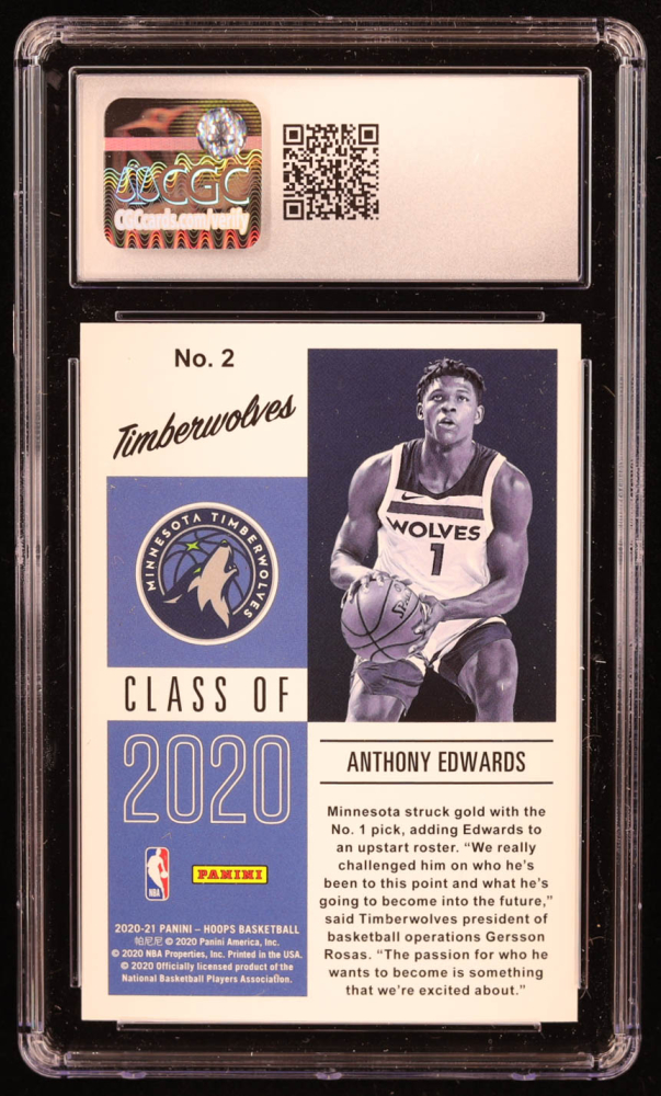 Anthony Edwards 2020-21 Hoops Class of 2020 #2 RC (CGC 10) | Pristine ...
