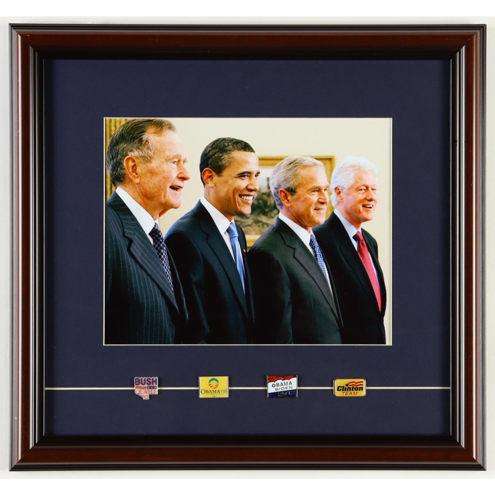 "Four Presidents in the Oval Office" Custom Framed Photo Display with ...