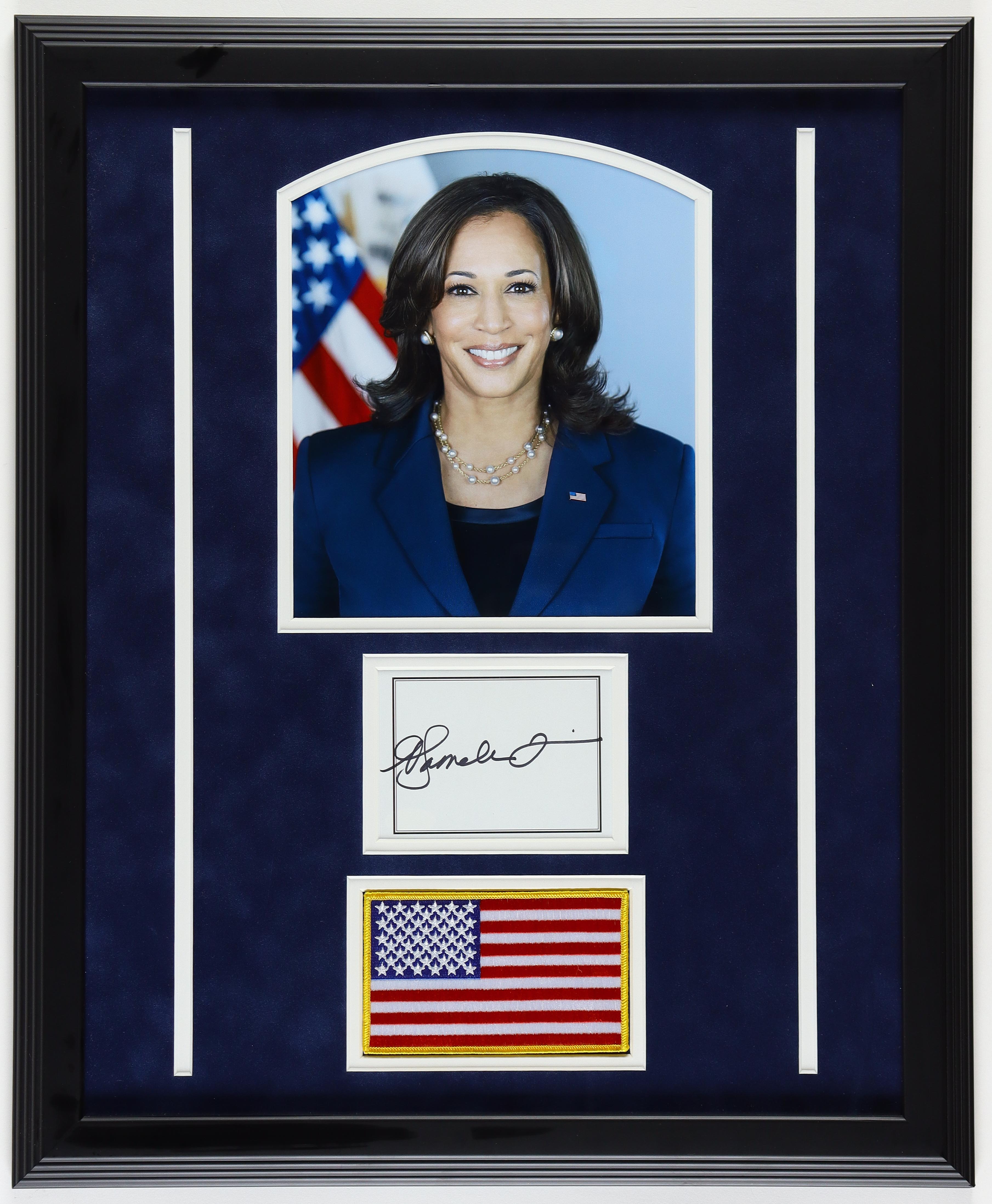 Kamala Harris Signed Custom Framed Cut Display (JSA Auto 9) | Pristine ...