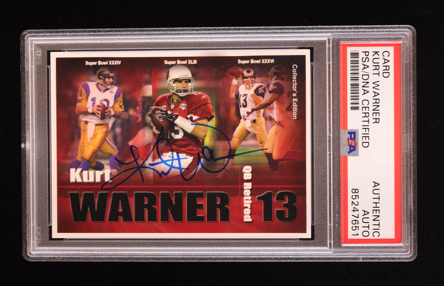 Kurt Warner Signed Custom Trading Card (PSA) | Pristine Auction