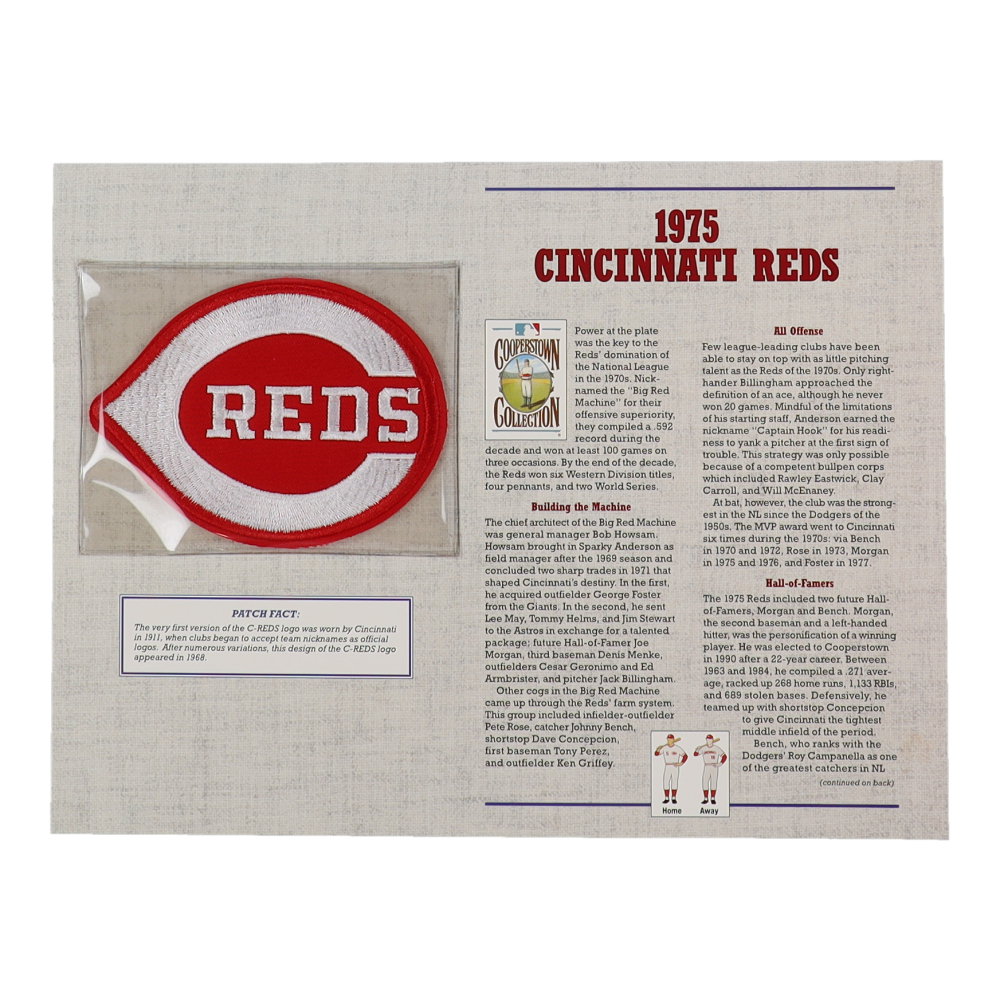 1975 Reds Cooperstown Collections Statistics Commemorative 9x12 Stat ...