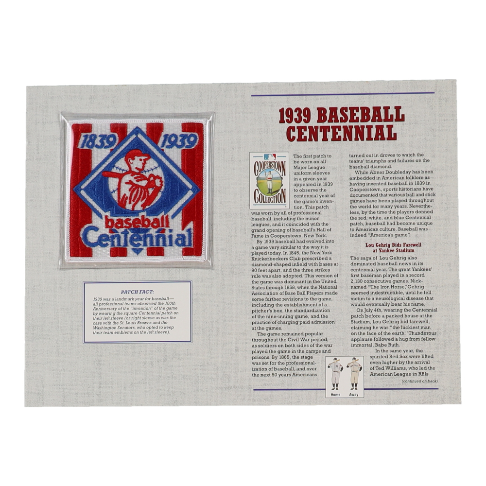 1939 Baseball Centennial Cooperstown Collections Statistics ...