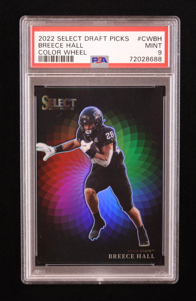 Breece Hall 2022 Select Draft Picks Color Wheel #12 RC (PSA 9 ...