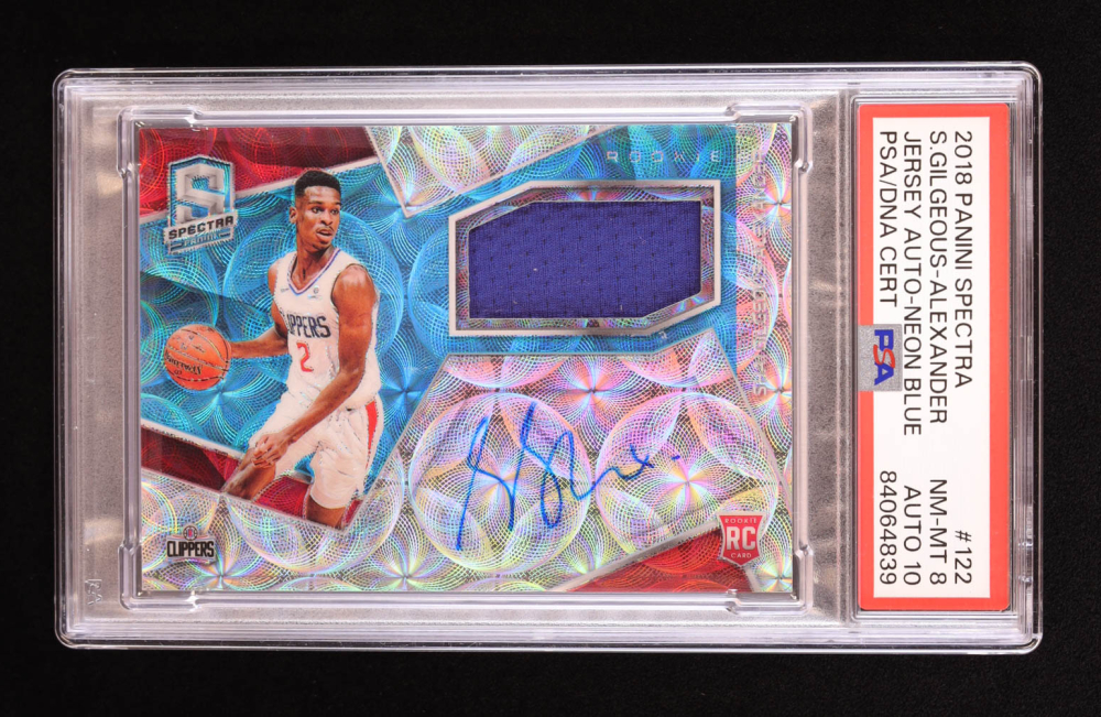 Shai Gilgeous-Alexander 2018-19 Panini Spectra Neon Blue #122 Jersey ...