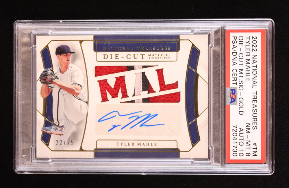 Tyler Mahle 2022 Panini National Treasures Die Cut Material Signatures ...