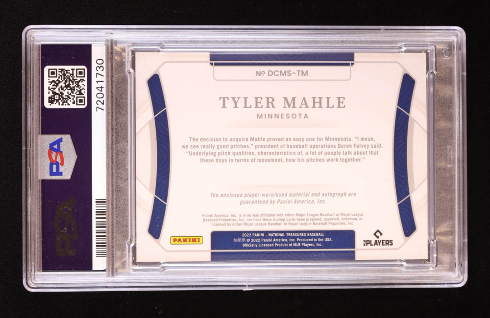 Tyler Mahle 2022 Panini National Treasures Die Cut Material Signatures ...